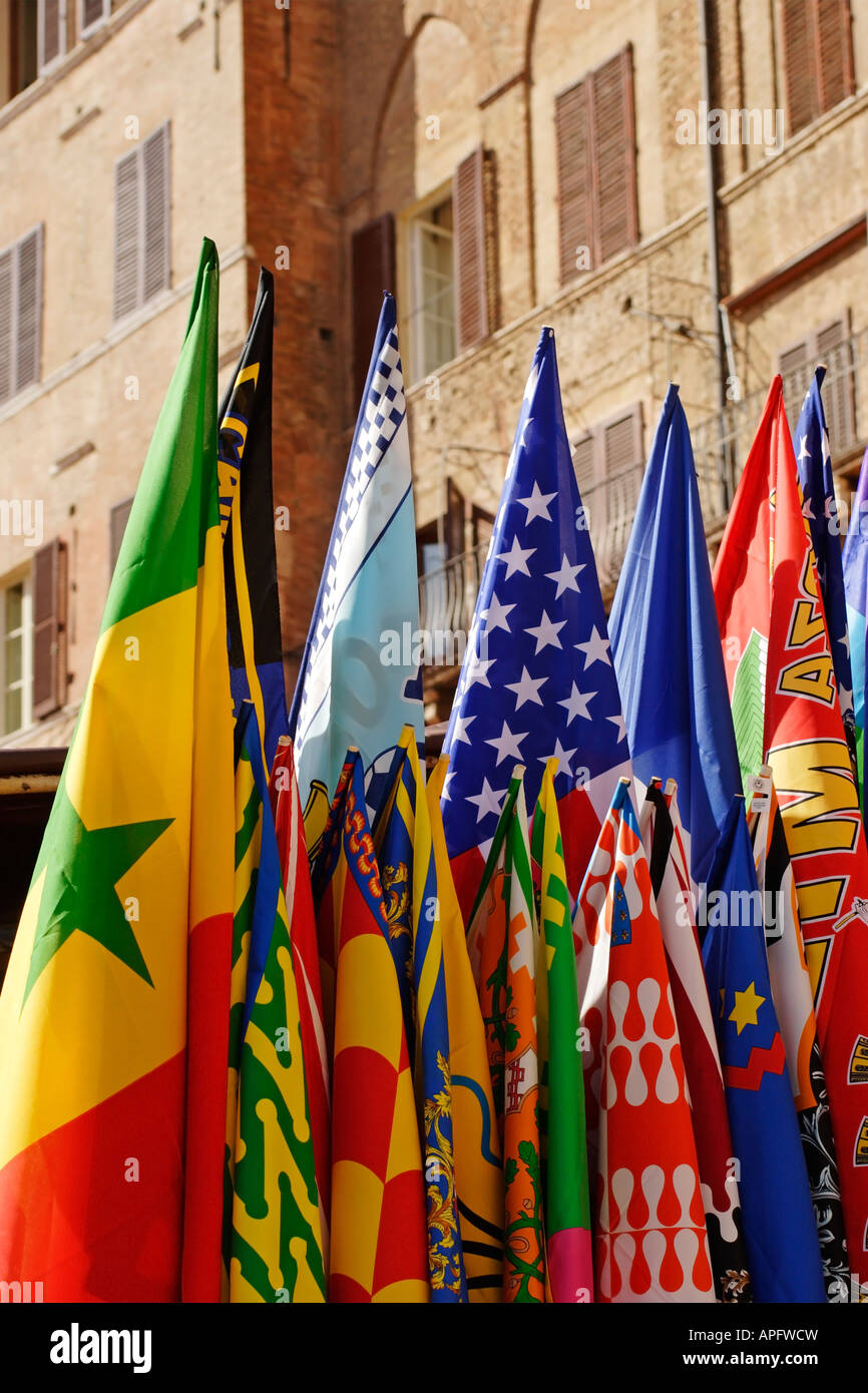 Flags, Siena, Italy Stock Photo - Alamy