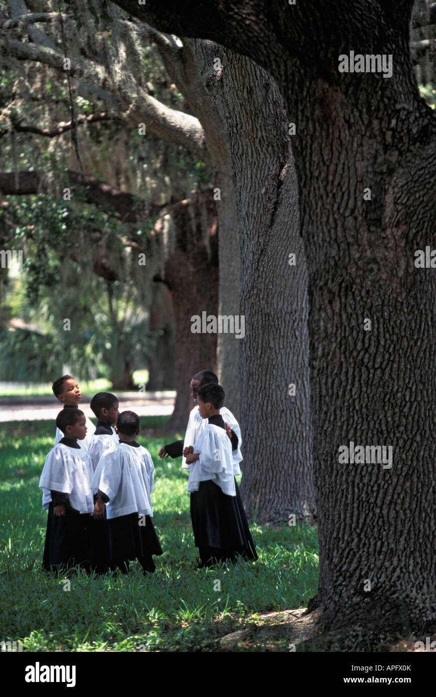 African American Alter Boys in Park Stock Photo - Alamy
