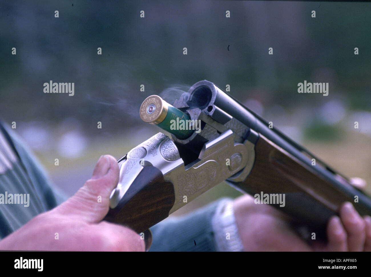 Clay pigeon shooting, bullet close up, Scotland, UK Stock Photo - Alamy