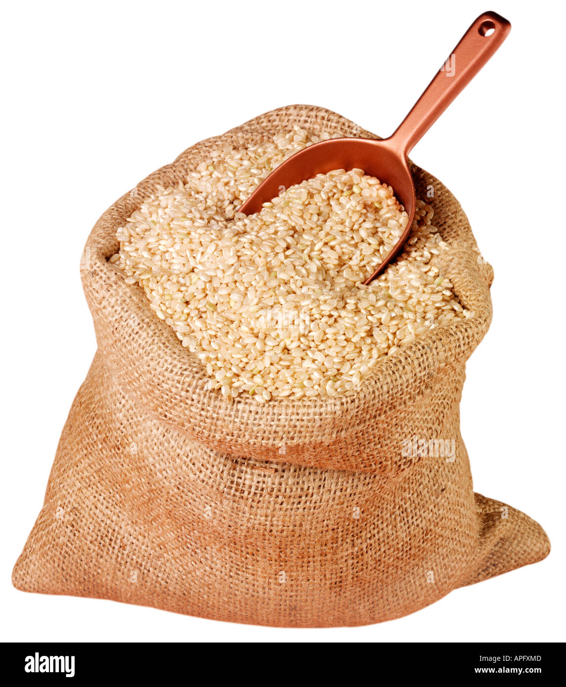 SACK OF BROWN RICE CUT OUT Stock Photo - Alamy