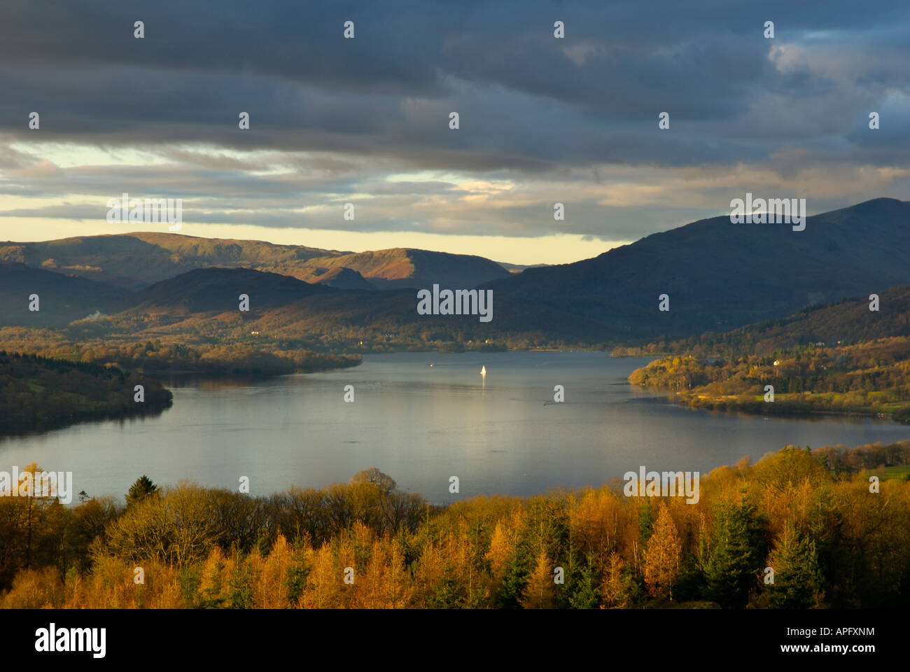 Lake Windermere from Brant Fell, Lake District National Park, Cumbria ...