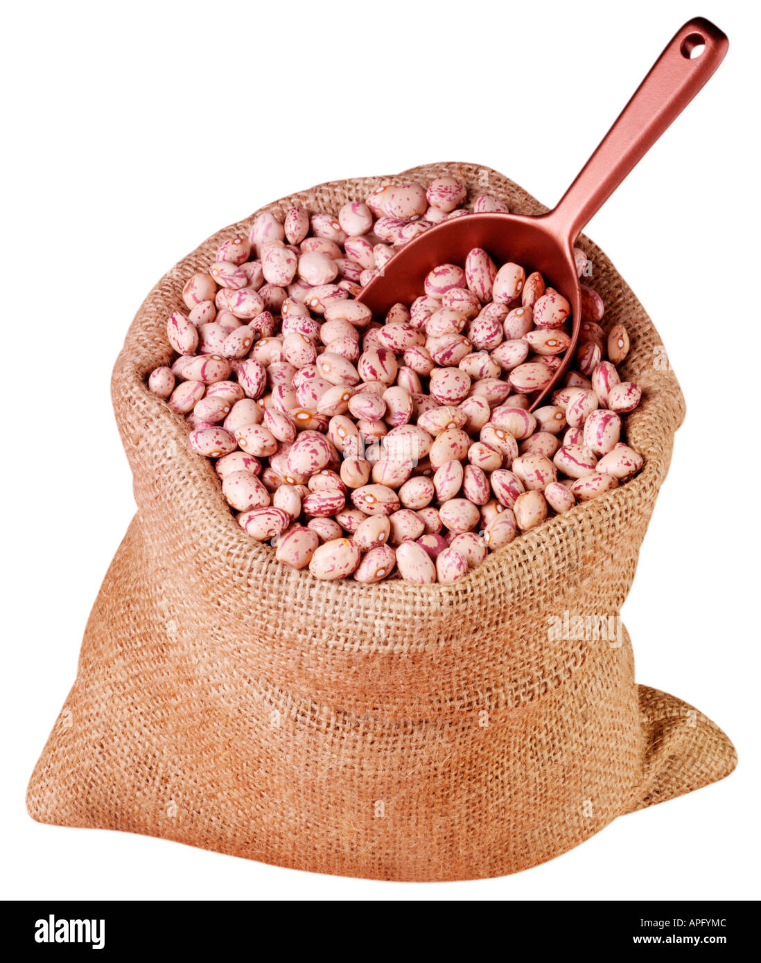 SACK OF VARIEGATED RED KIDNEY BEANS CUT OUT Stock Photo - Alamy
