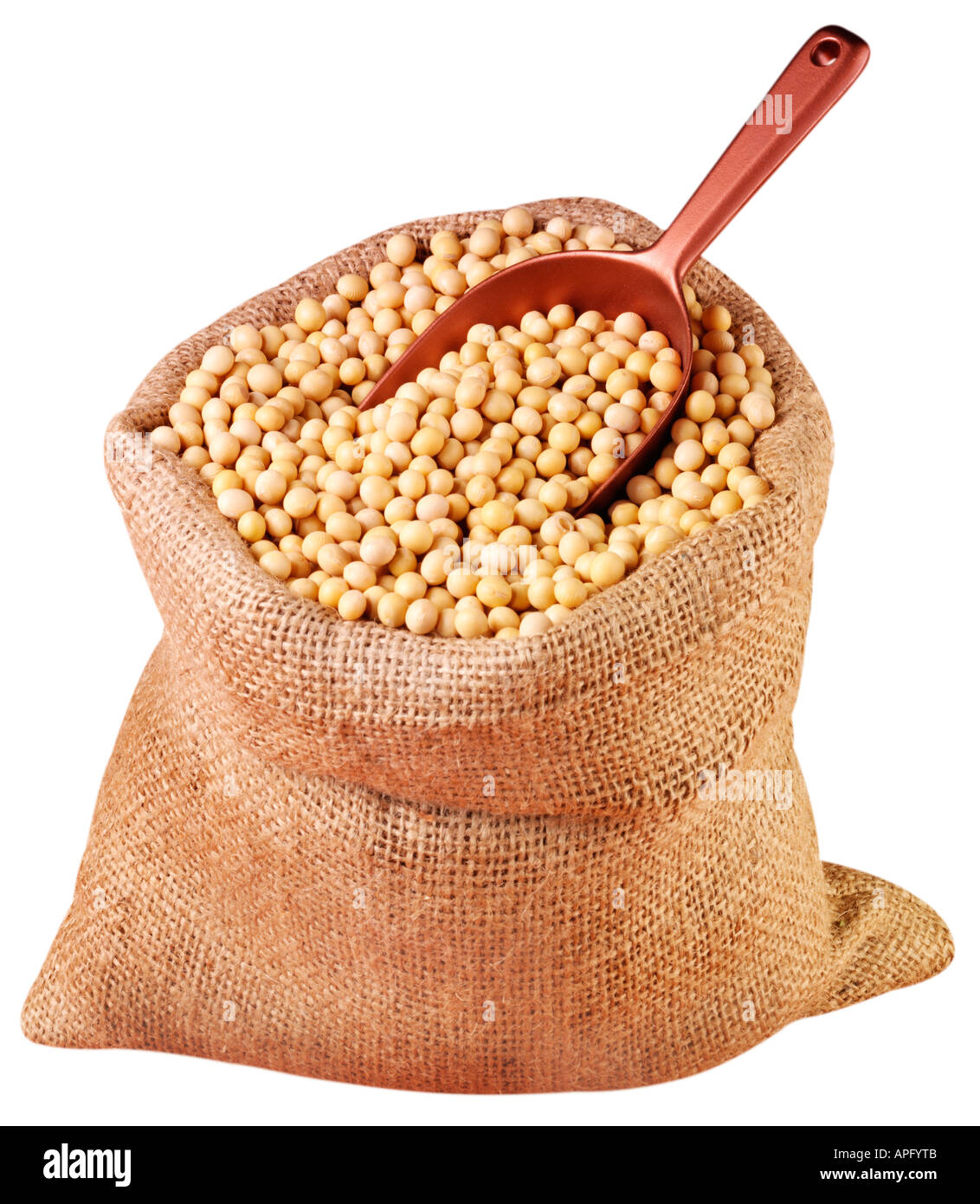 SACK OF SOYA BEANS CUT OUT Stock Photo - Alamy