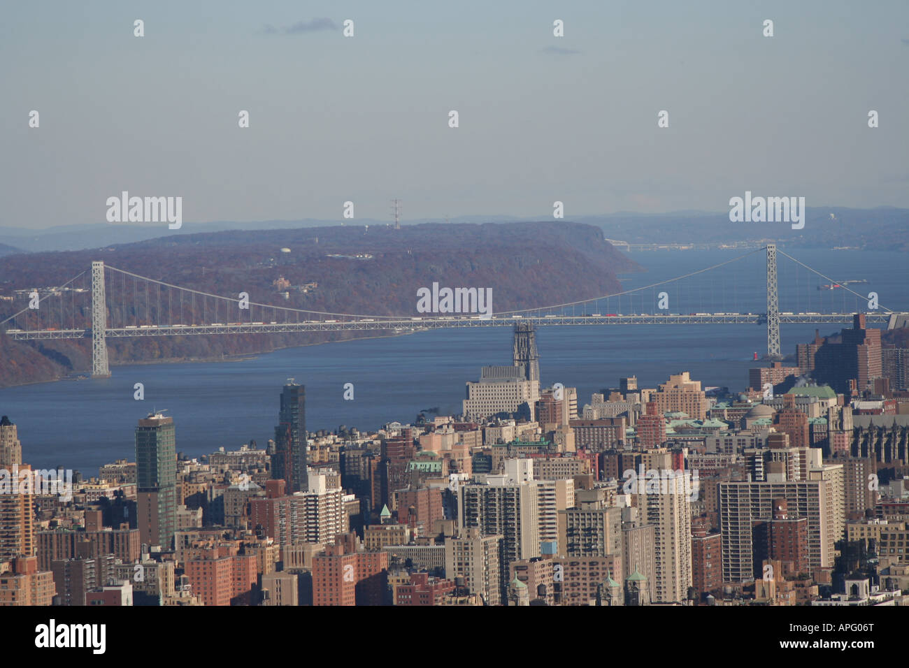 Aerial view of Upper West Side and George Washington Bridge November ...