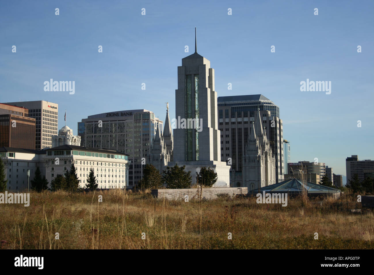 Salt Lake City skyline from roof of LDS Conference Center Salt Lake ...