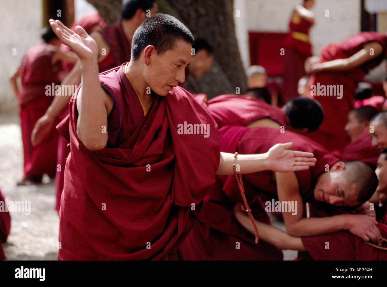 MONKS DEBATE the finer points of TIBETAN BUDDHISM in this historical ...