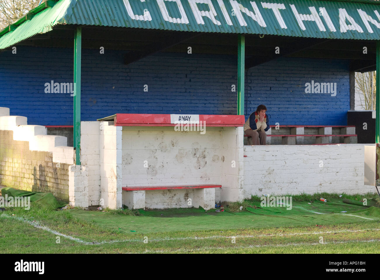 lone football fan on terrace Stock Photo - Alamy