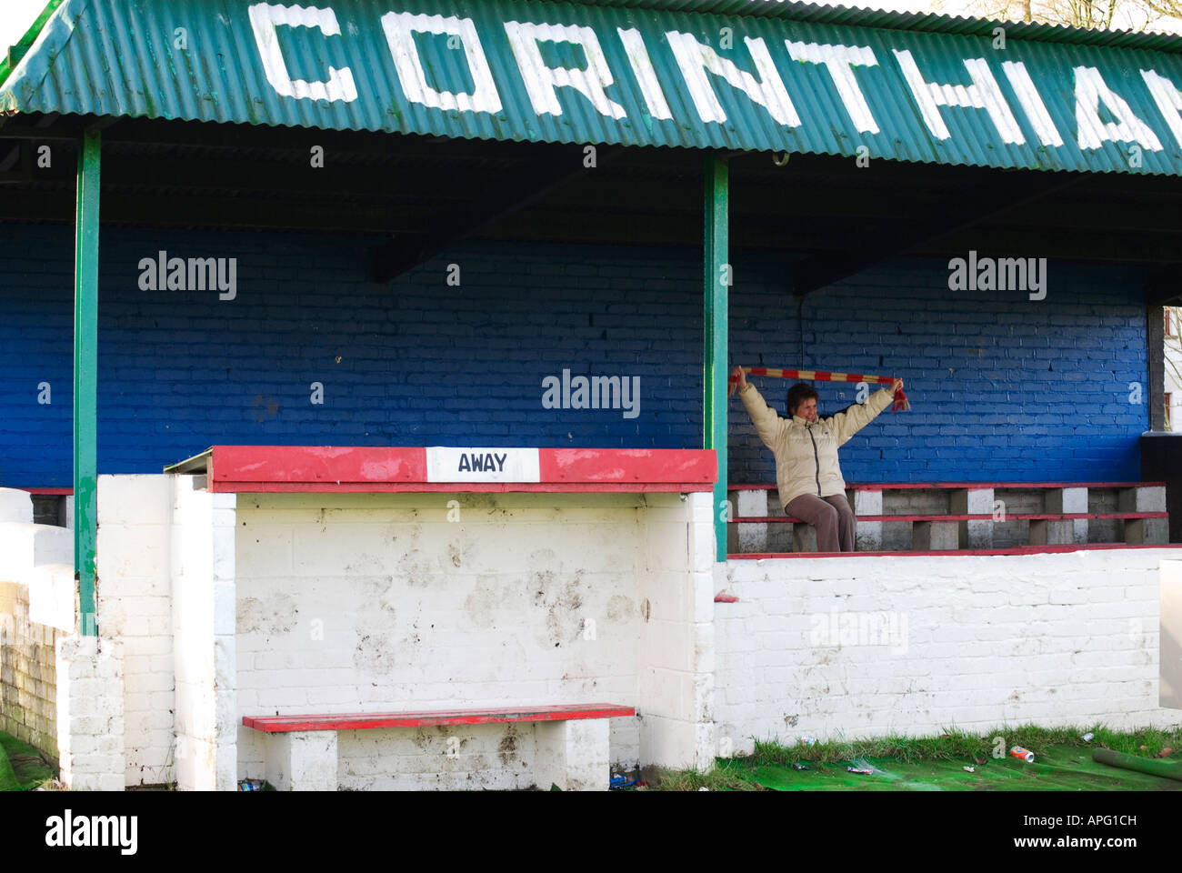 lone football fan on terrace Stock Photo - Alamy