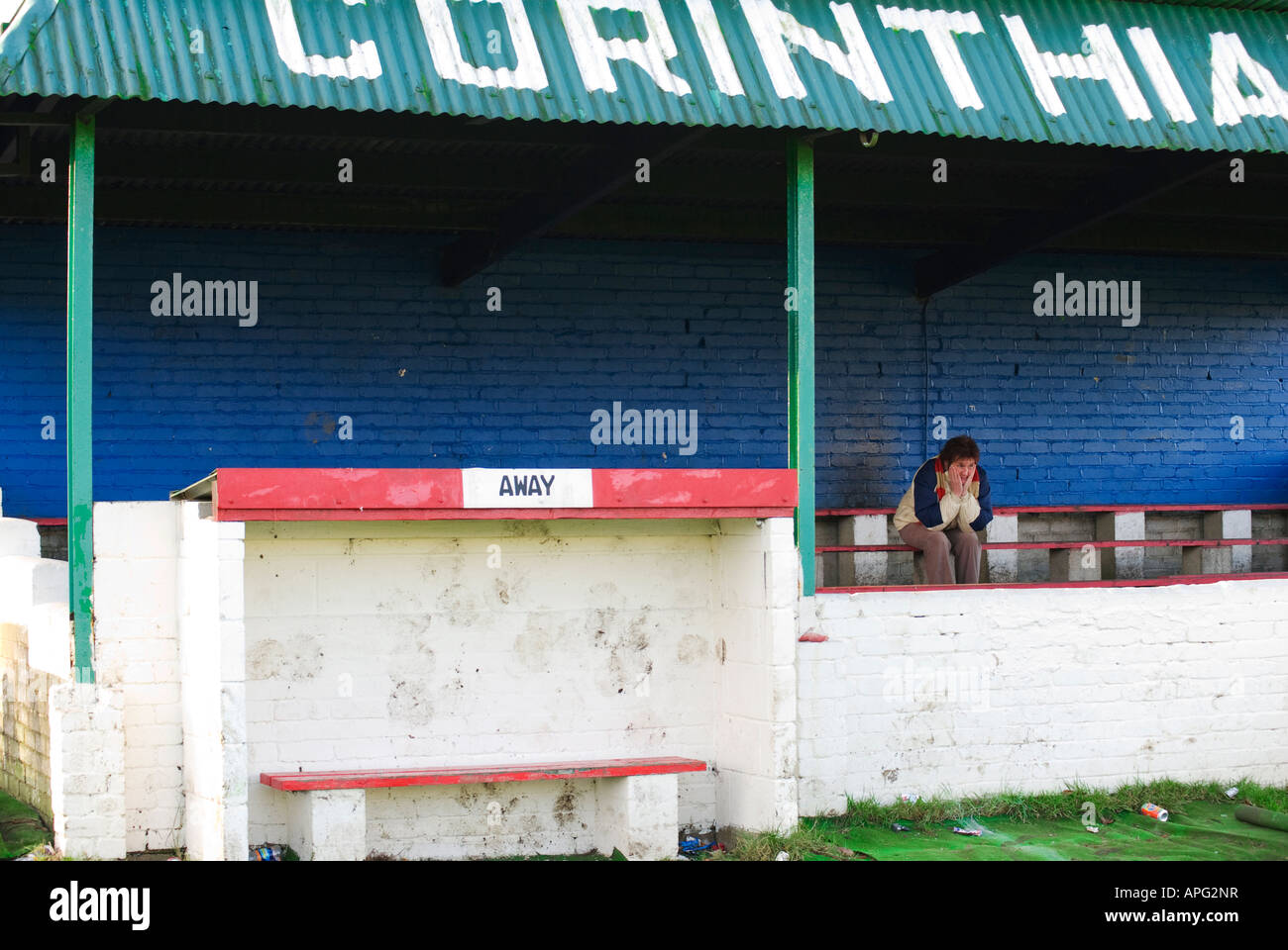 lone football fan on terrace Stock Photo - Alamy