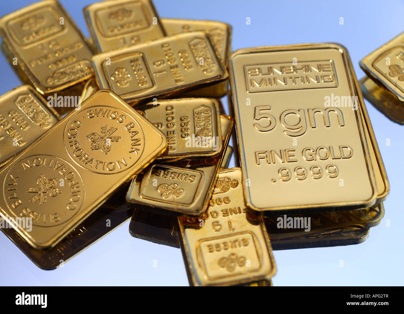 Gold Bullion in Small Bars Stock Photo - Alamy