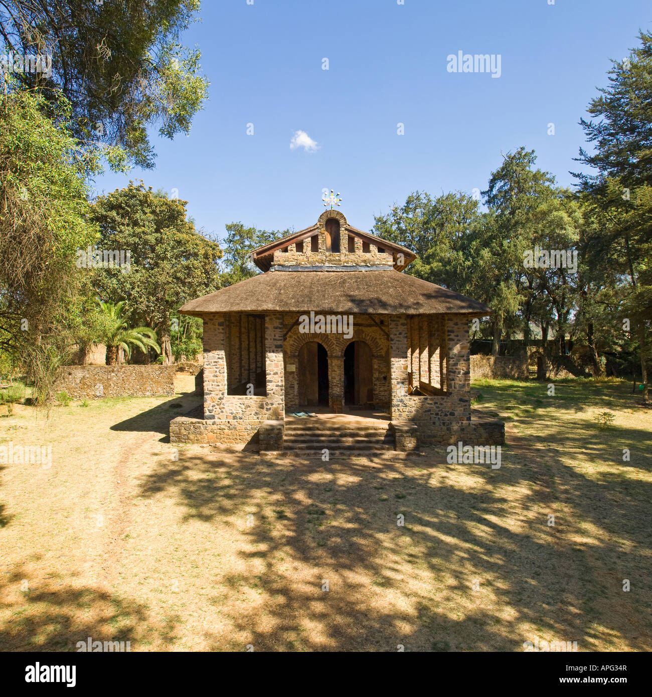 A 2 picture stitch panoramic view of the Debre Berhane or Berhan ...