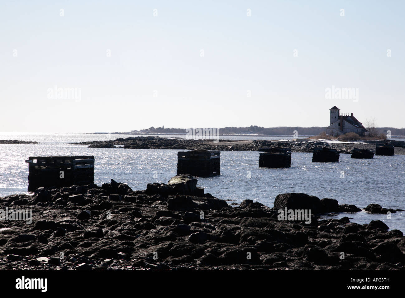 Fort Foster Park during the winter months Located in Kittery Maine USA ...