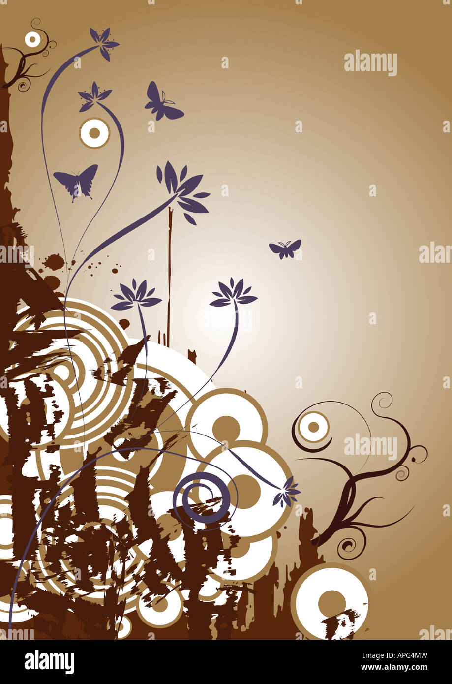 abstract vector floral design Stock Photo - Alamy