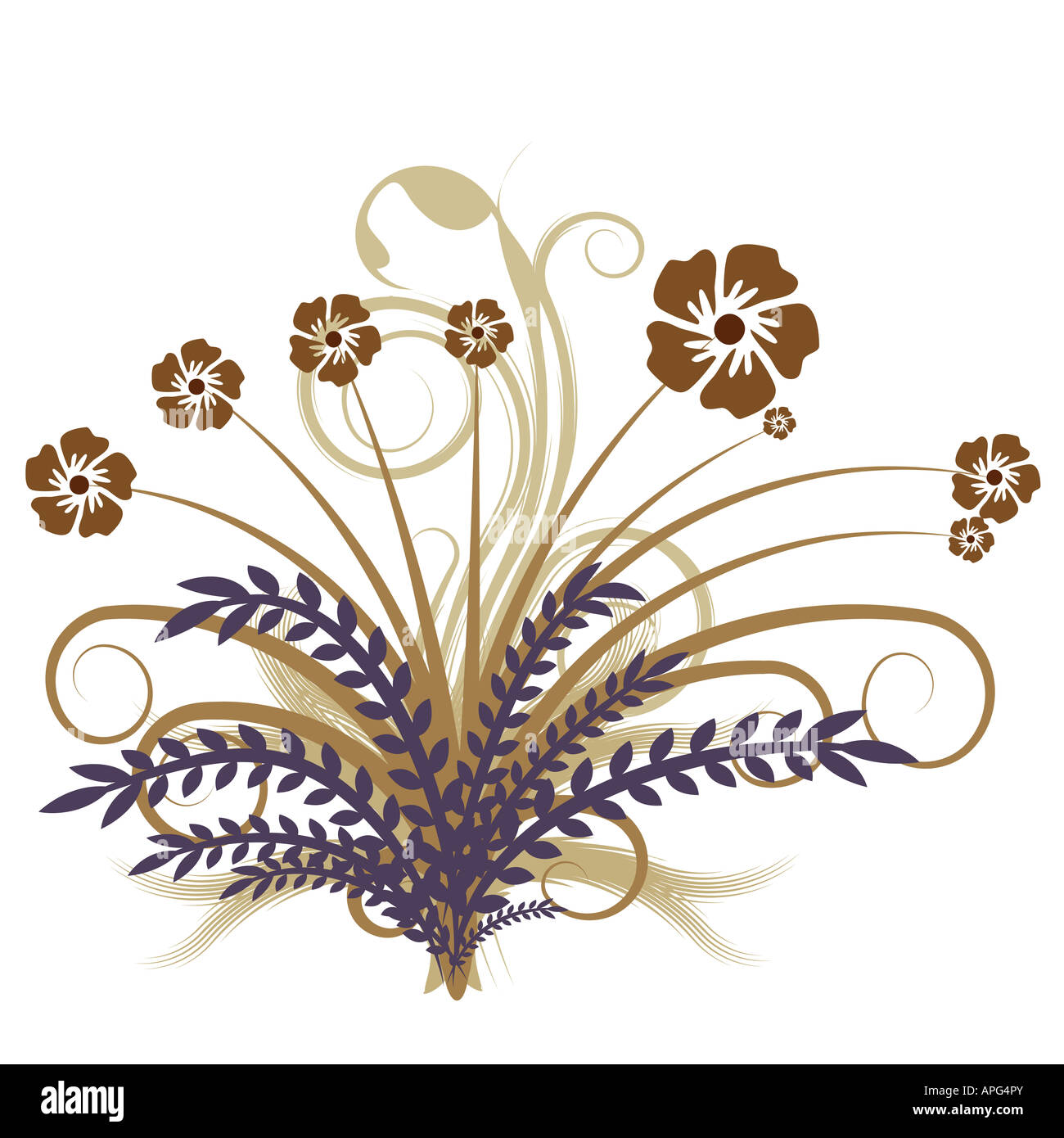 abstract vector floral design Stock Photo - Alamy