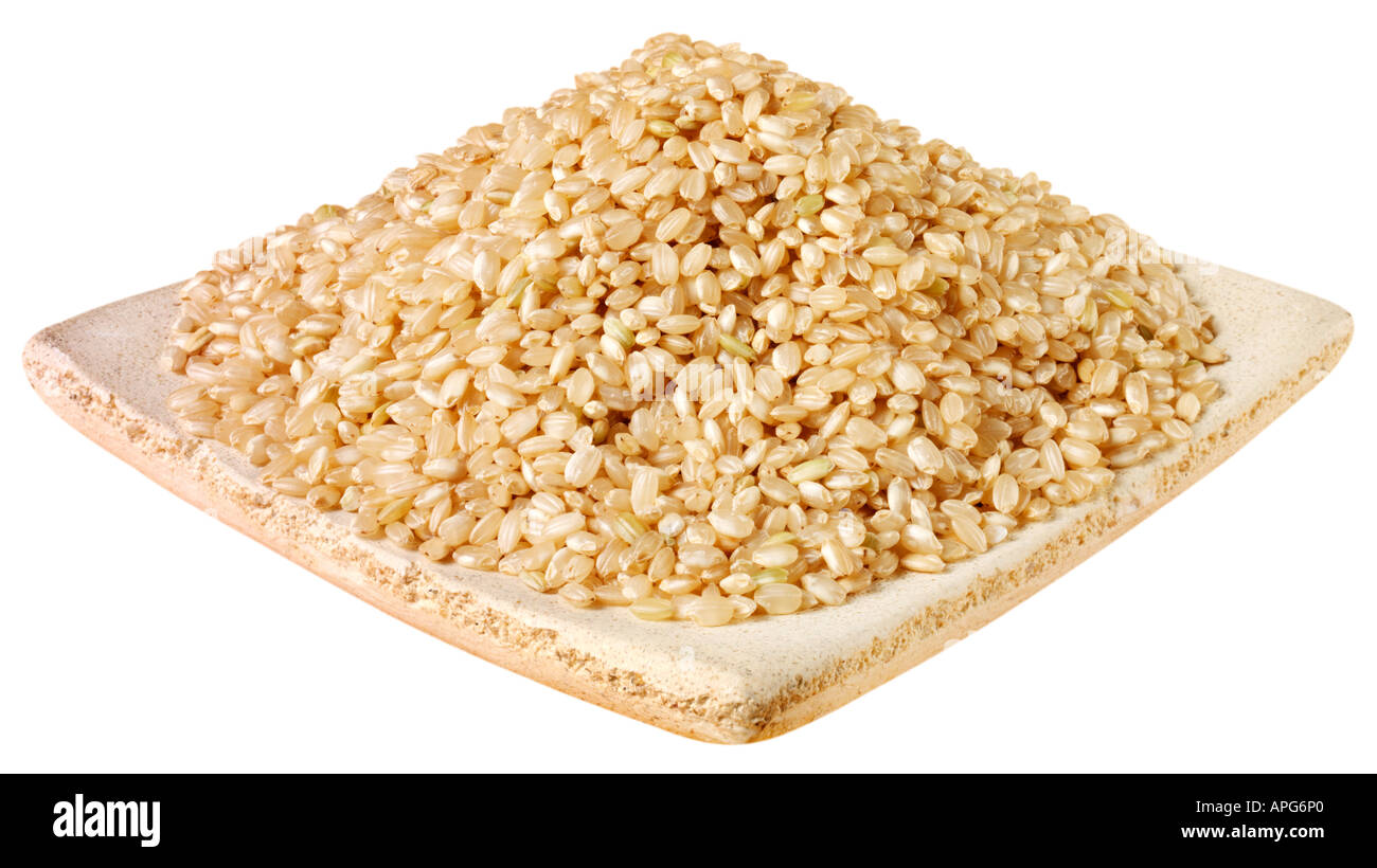 DISH OF BROWN RICE CUT OUT Stock Photo - Alamy