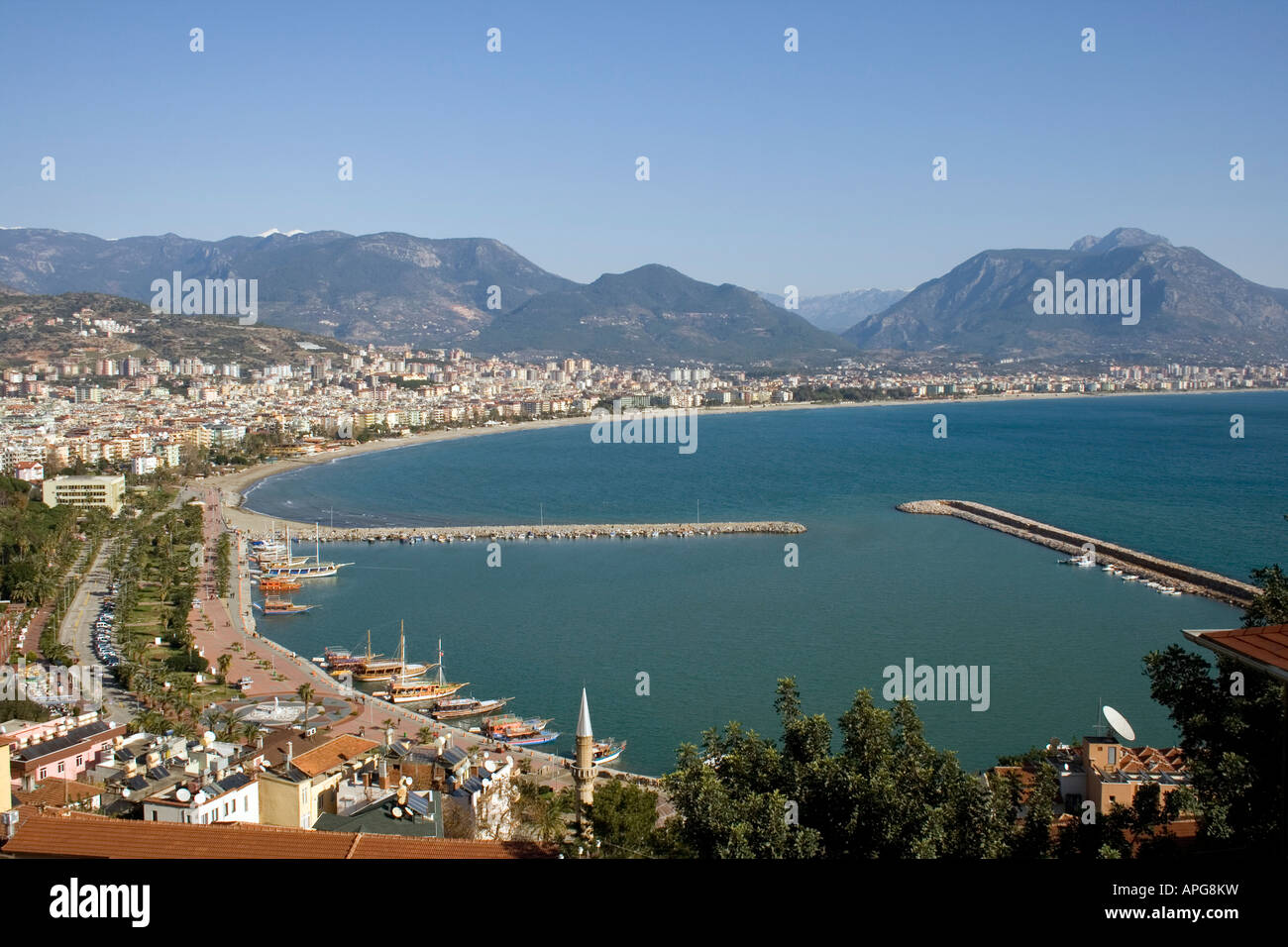 City View and Harbour of Alanya Stock Photo - Alamy