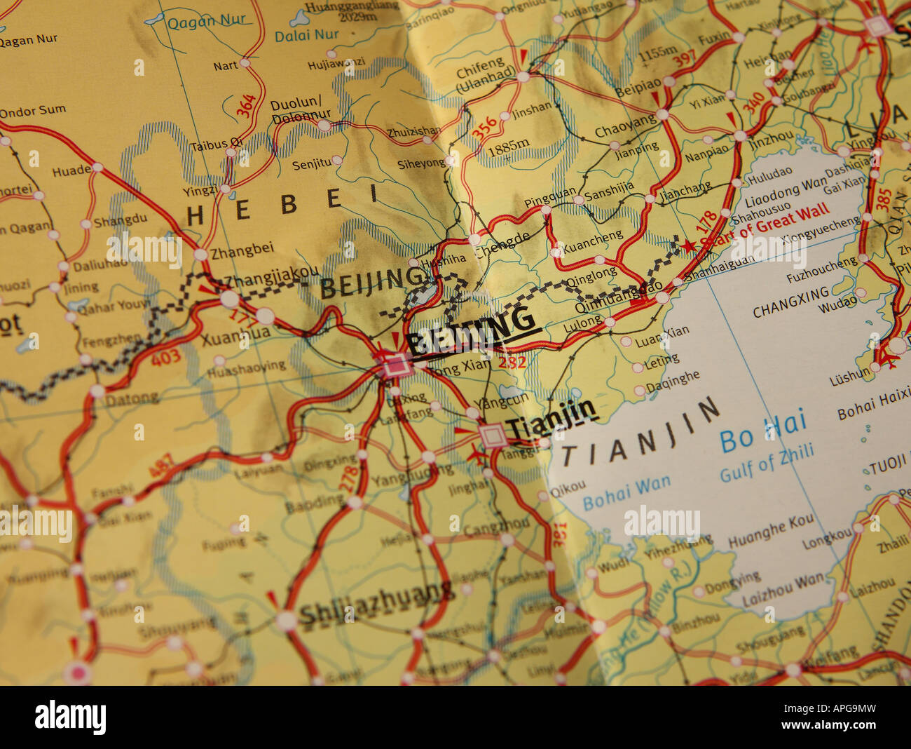 Map of China - Beijing Focus Stock Photo - Alamy
