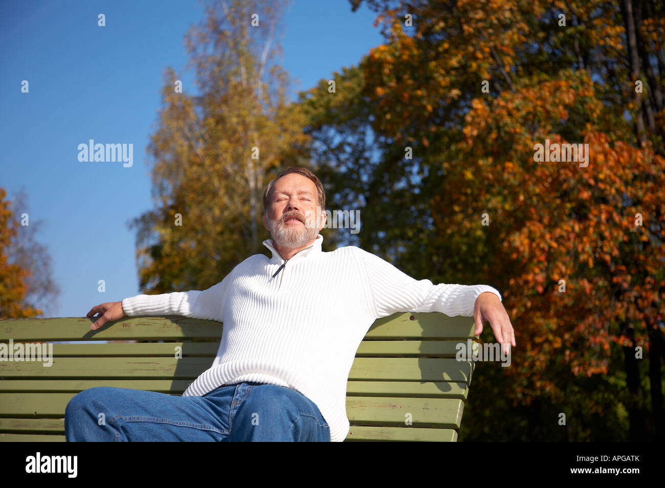 Old man chilling Stock Photo - Alamy