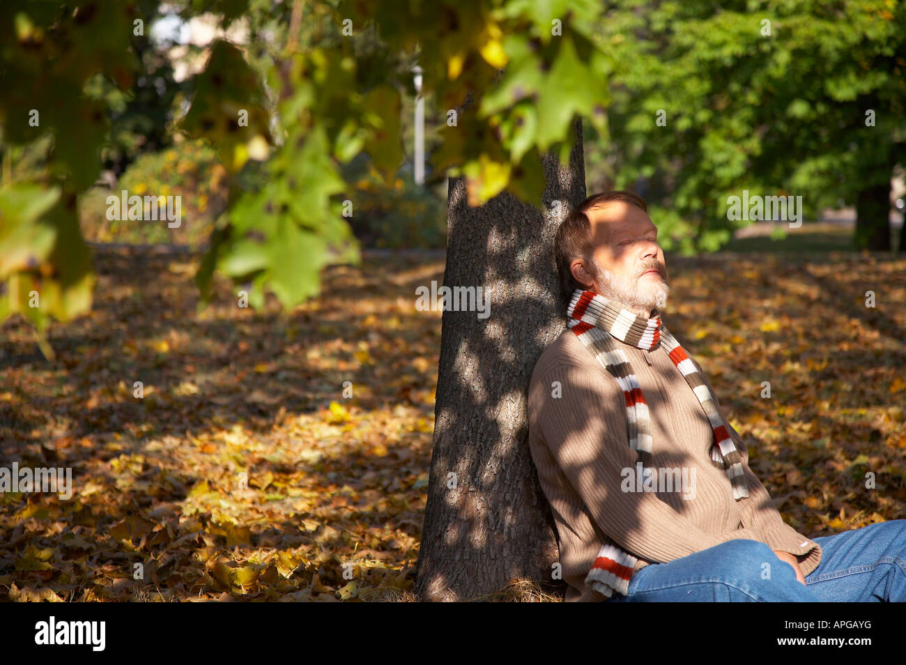 Old man chilling Stock Photo - Alamy