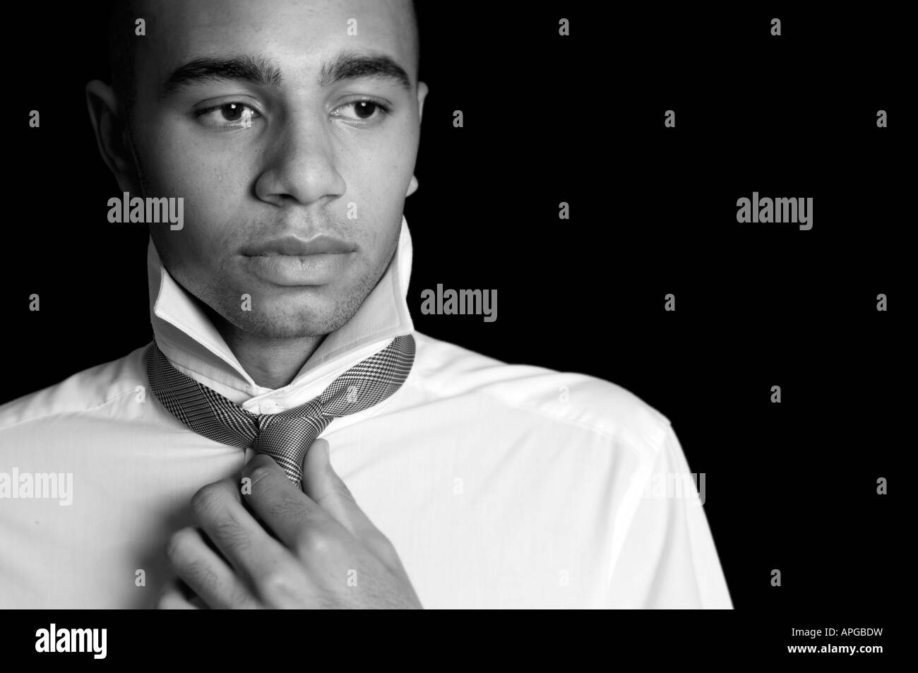 Doing tie Black and White Stock Photos & Images - Alamy