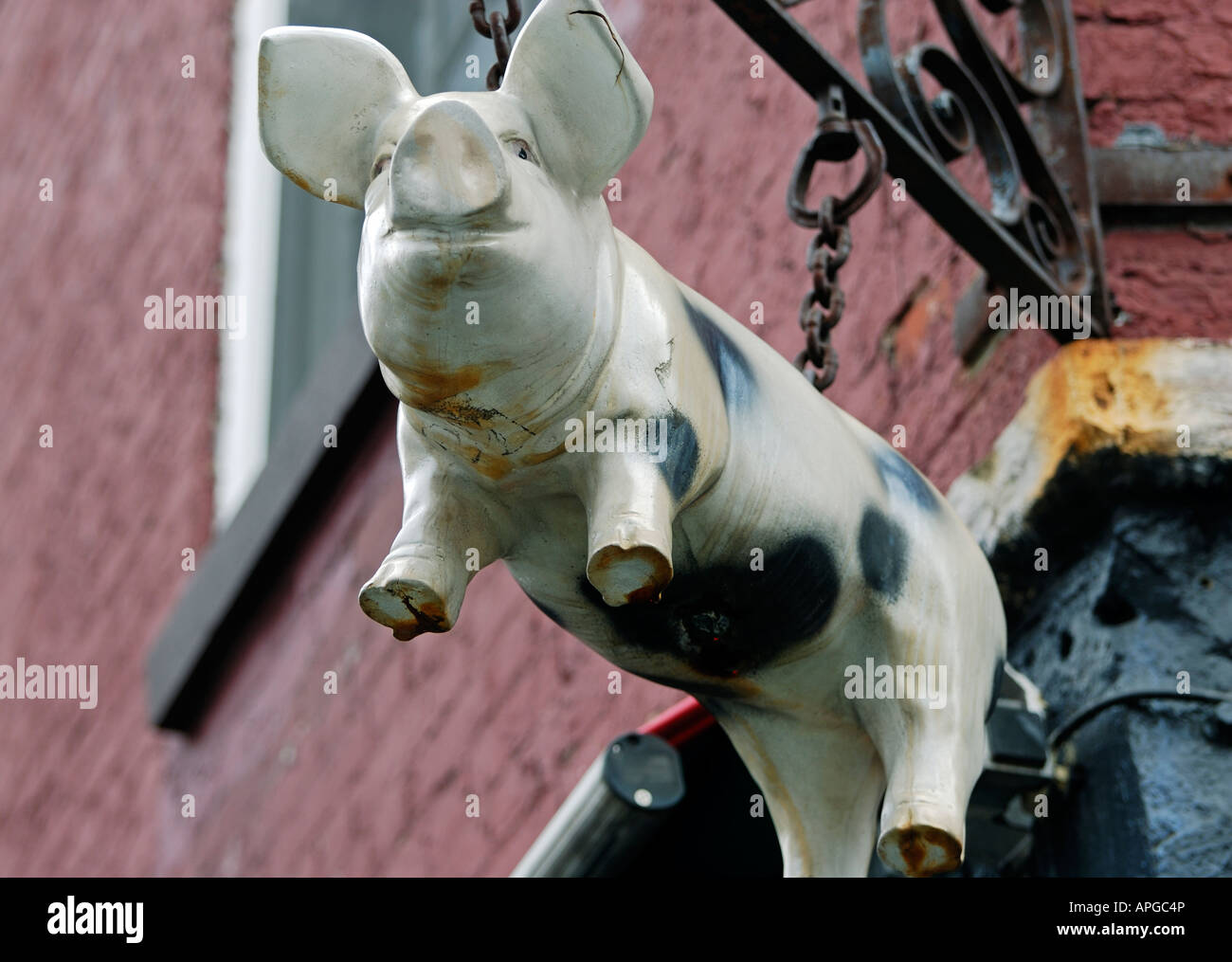 New York, Spotted Pig restaurant sign, Greenwich Village Stock Photo ...