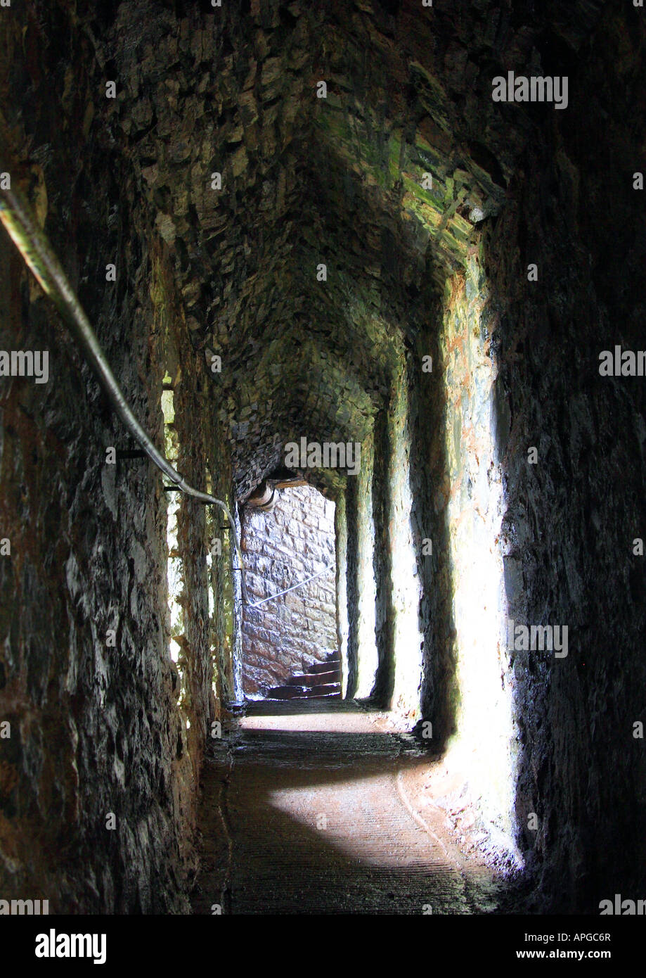A dark and spooky tunnel Stock Photo - Alamy