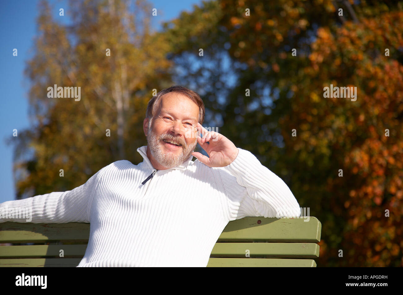 Old man chilling Stock Photo - Alamy