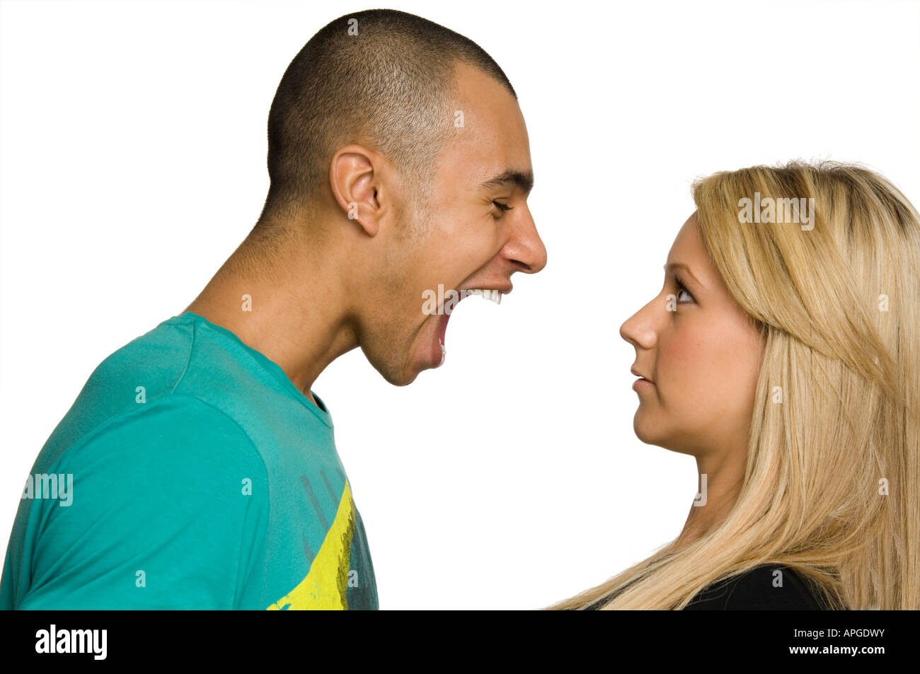 man shouting at a woman rage Stock Photo - Alamy