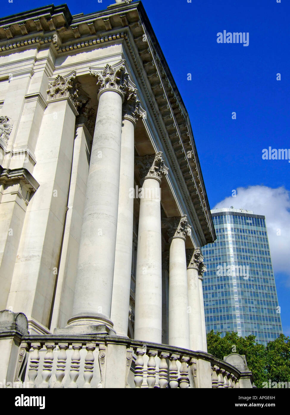"Tate Gallery portico, Millbank Tower, London, England Stock Photo - Alamy