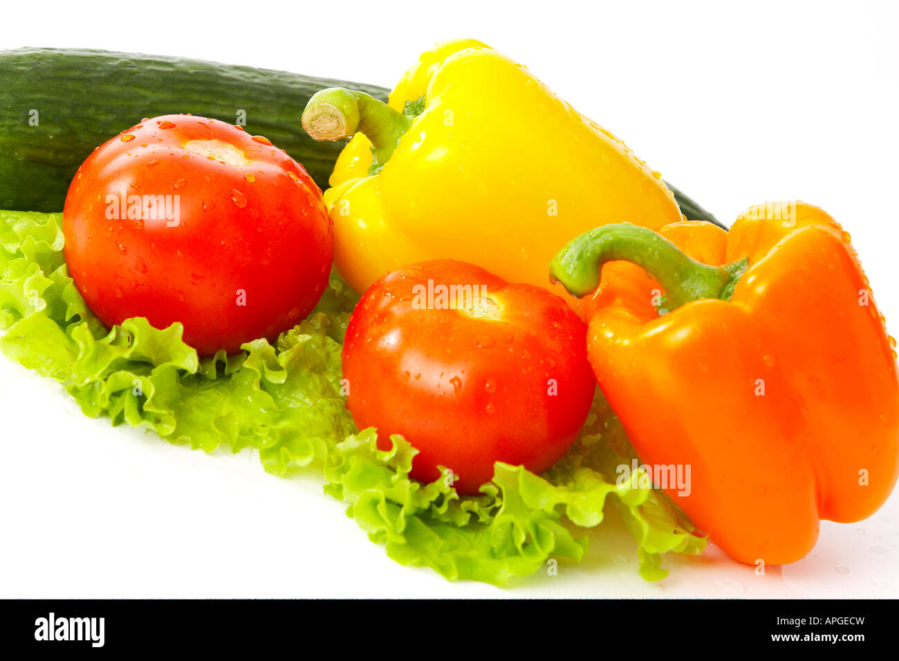 Different fresh tasty vegetables isolated on white background Stock ...