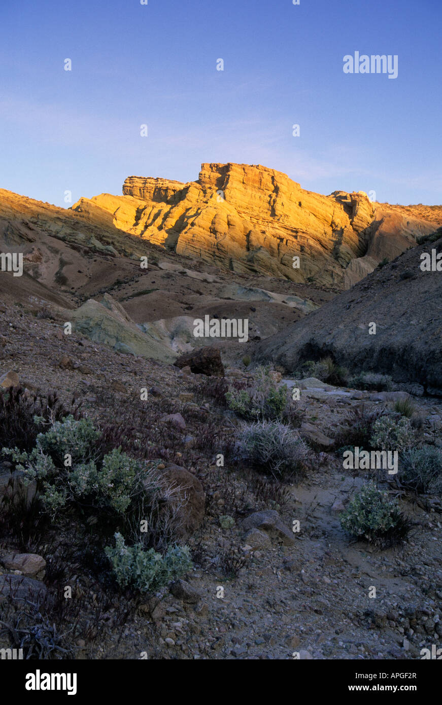 Sunset at Rainbow Basin National Landmark, California, USA Stock Photo ...