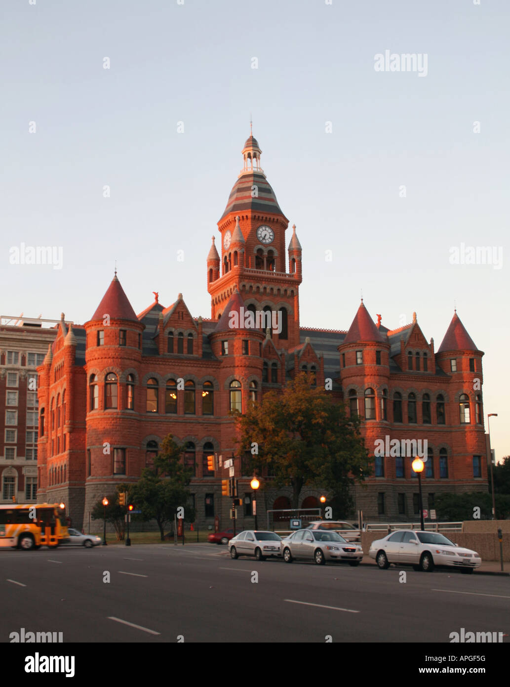 Old Red courthouse at sunset downtown Dallas Texas October 2007 Stock ...