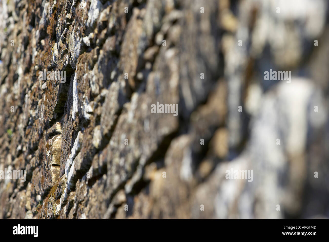 stone wall of 12th century Banagher church county derry northern ...