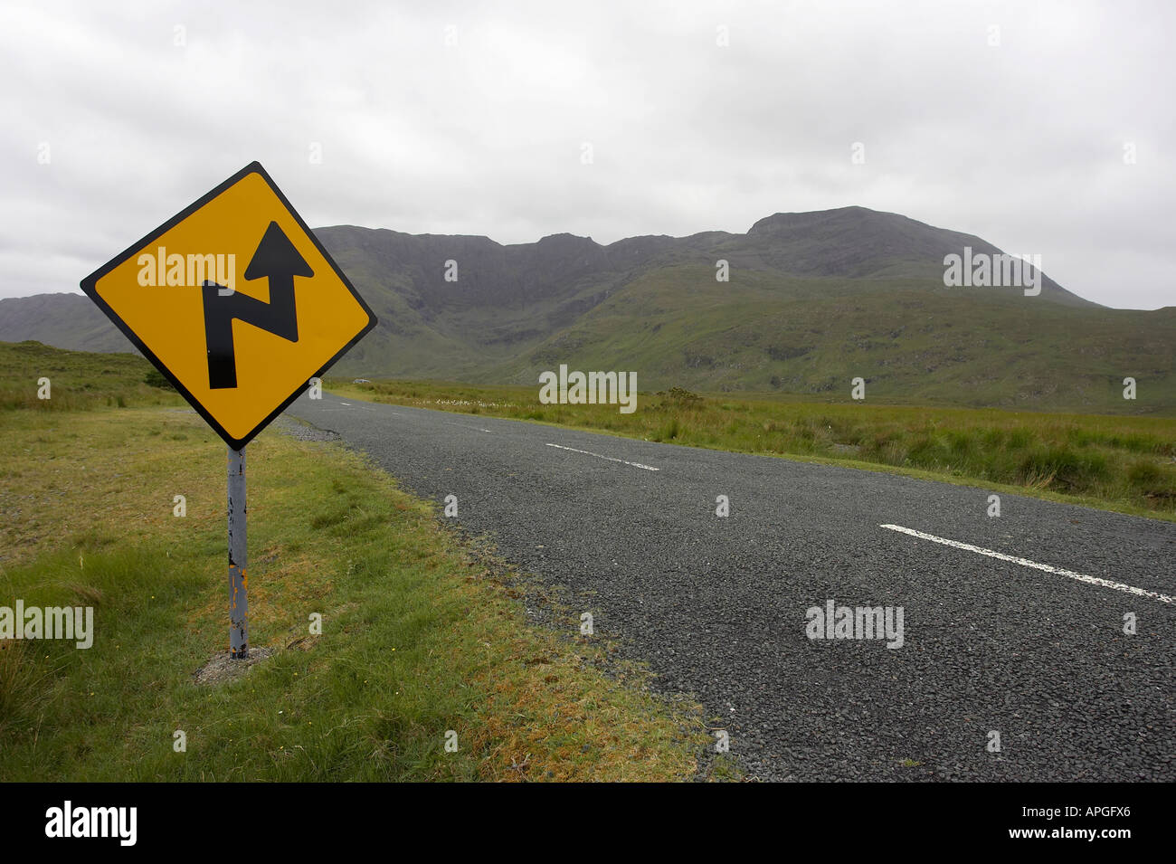 yellow and black diamond warning series of dangerous corners traffic ...