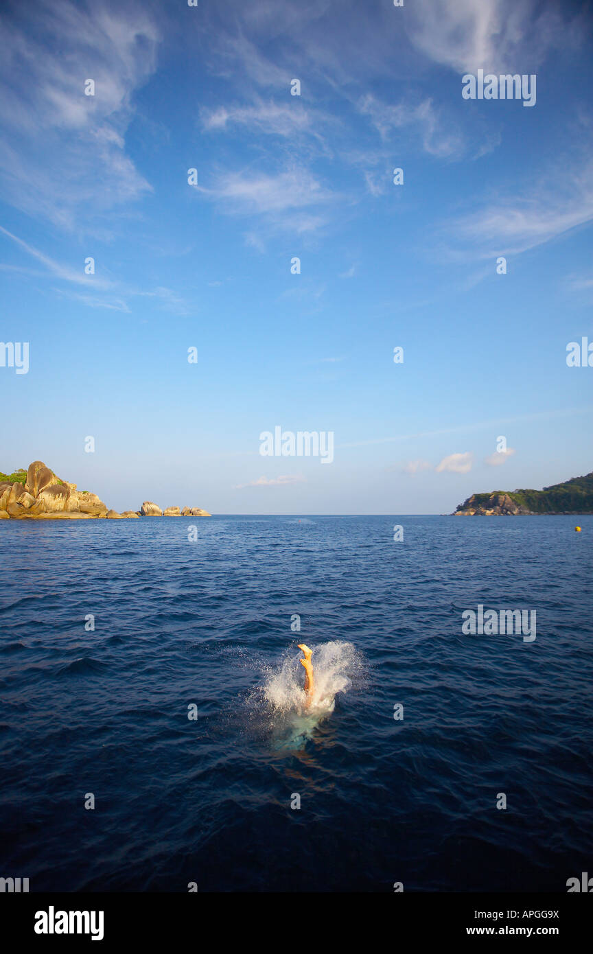 man diving into water for a swim Stock Photo - Alamy