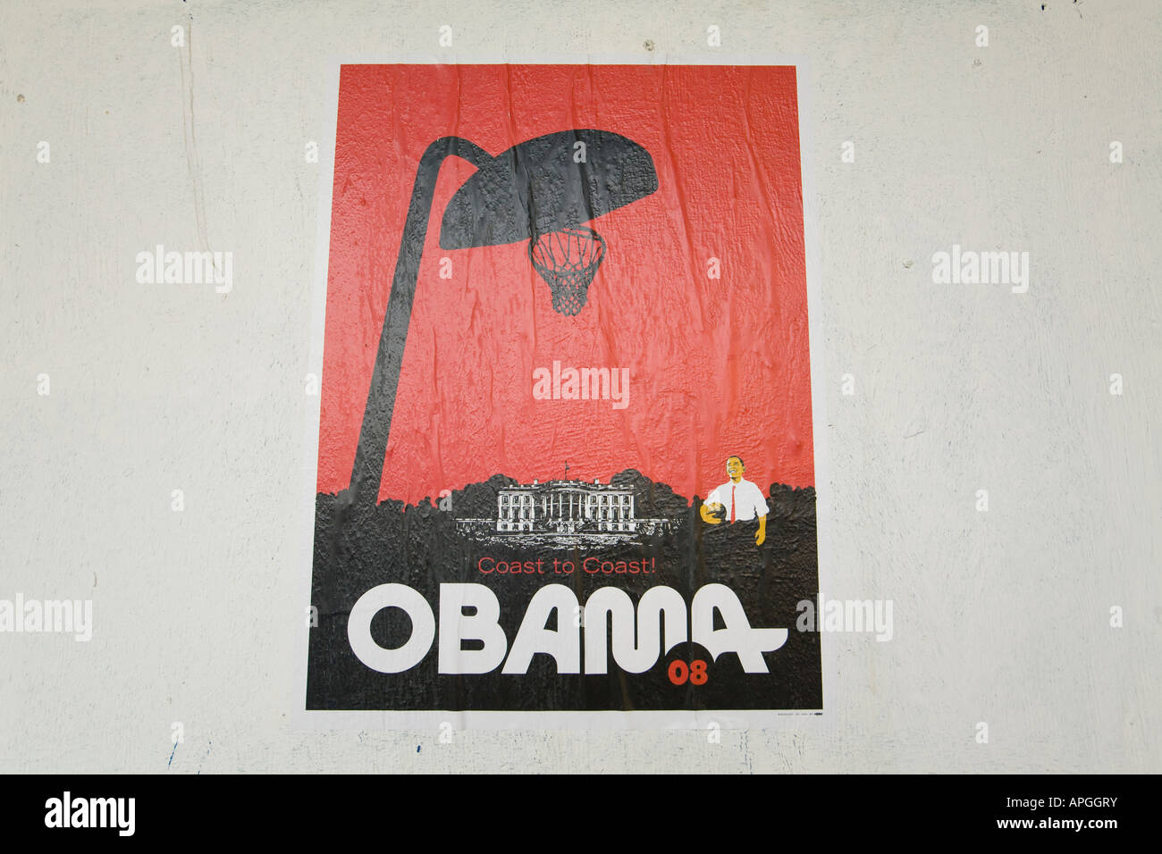 ILLINOIS Chicago Campaign poster for Barack Obama basketball hoop Stock ...