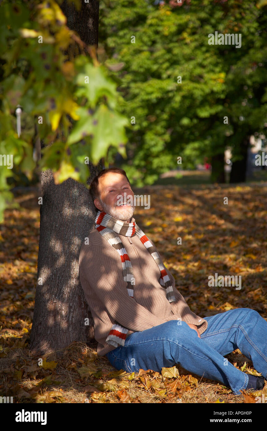 Old man chilling Stock Photo - Alamy