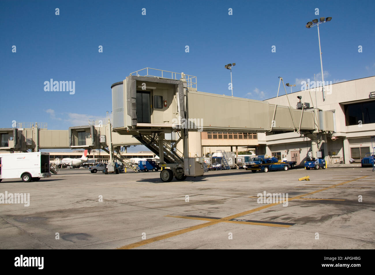 Empty passenger loading ramp at airport Stock Photo - Alamy