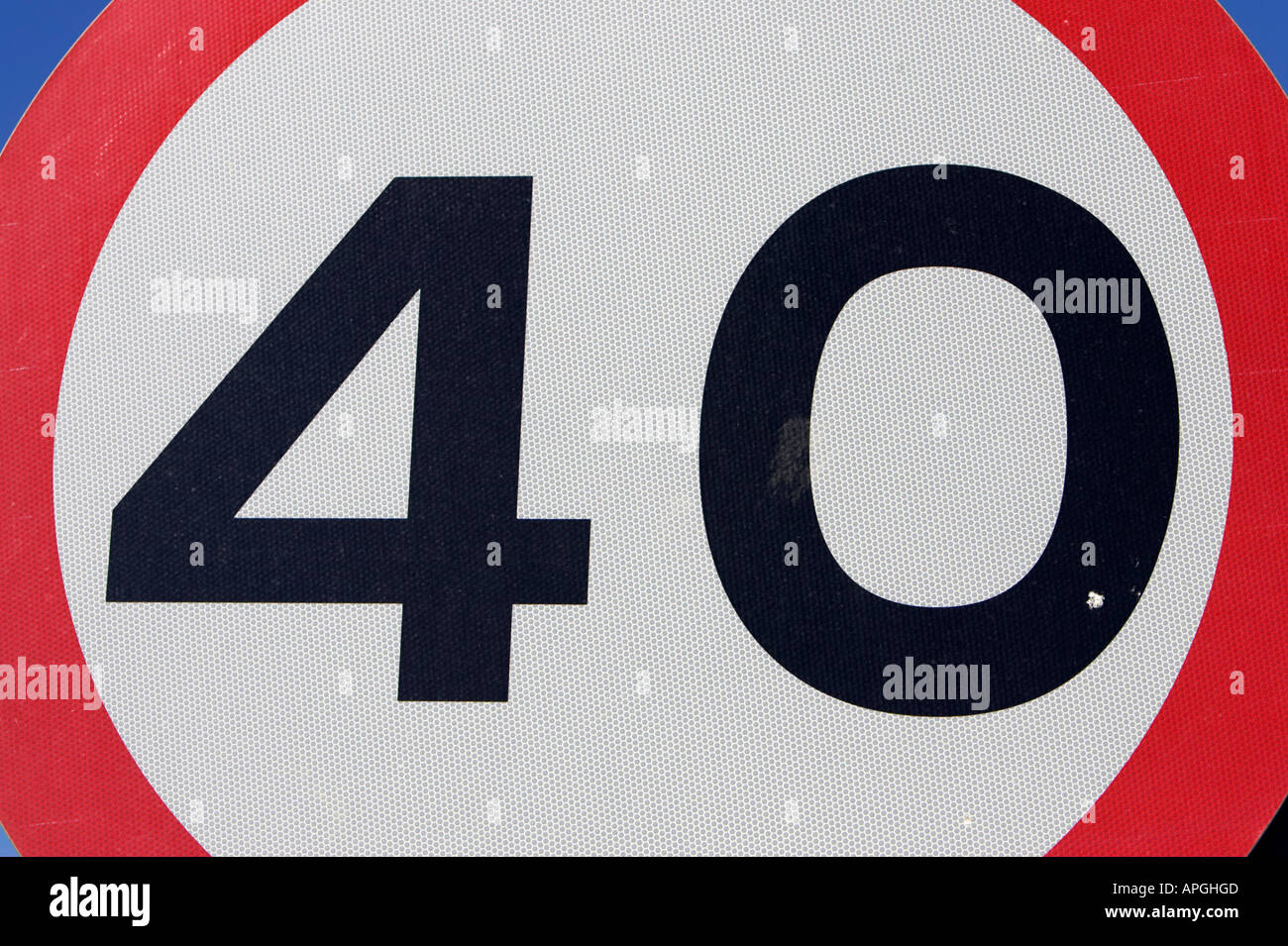 red white and black 40 forty miles per hour prohibitive speed limit ...