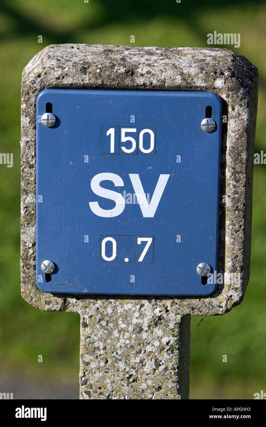 blue water main sluice valve road sign indicator county londonderry ...