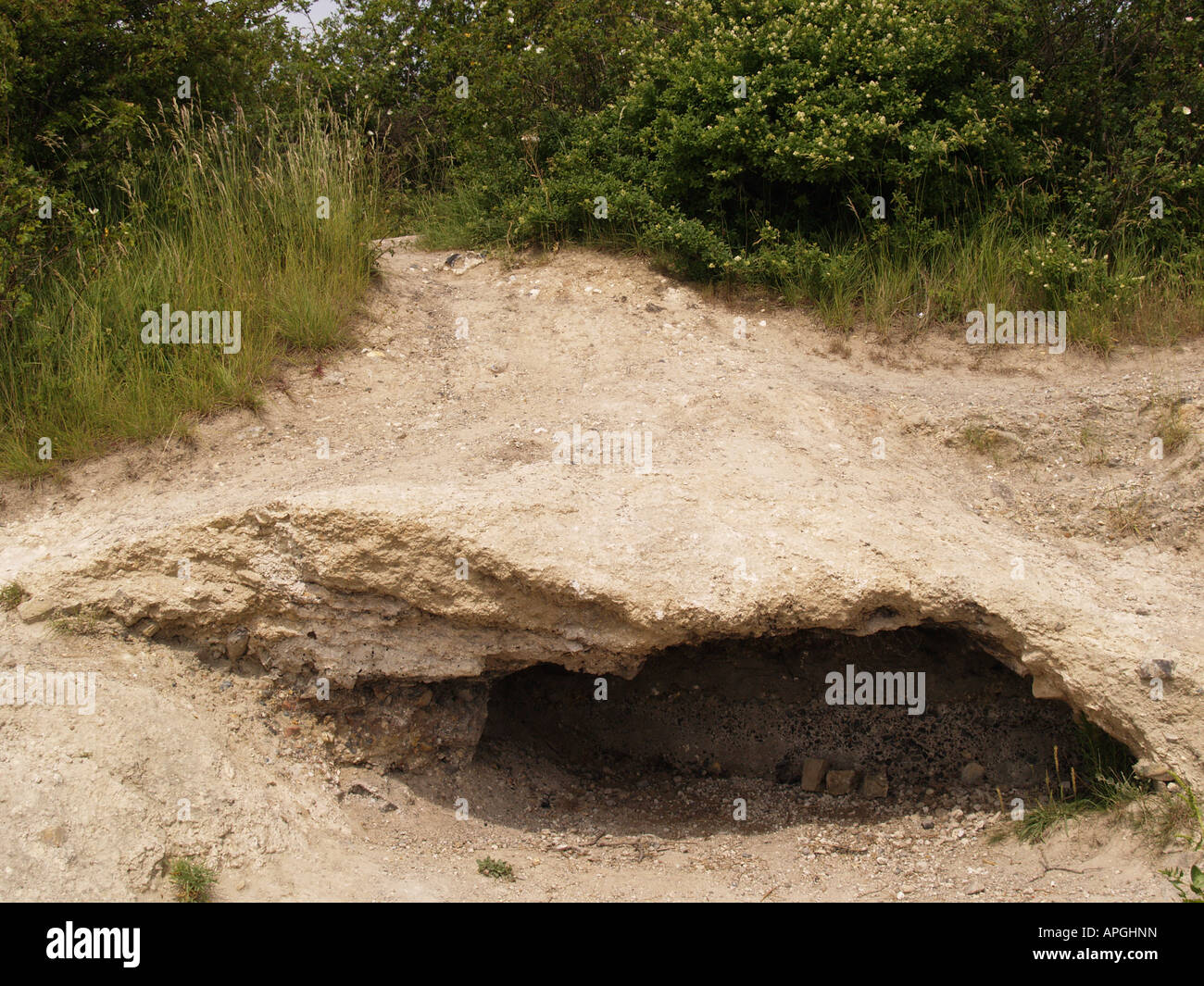 narrow wide cave on seashore eye like Stock Photo - Alamy
