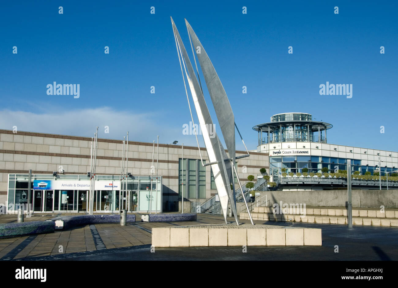 The modern sea ferry terminal at Dun Laoghaire county Dublin Ireland ...