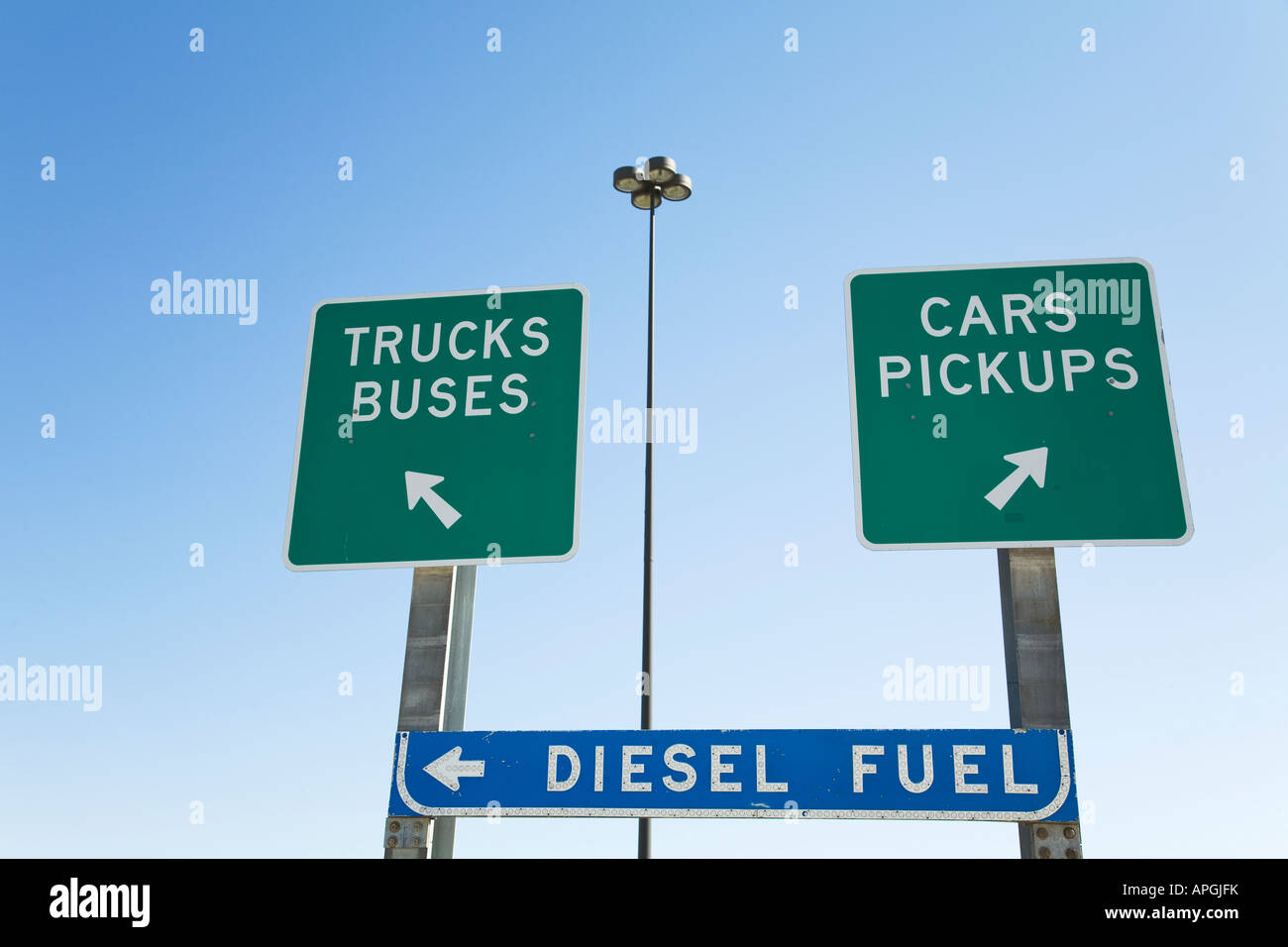 ILLINOIS DeKalb Signs with direction arrows trucks buses cars diesel ...