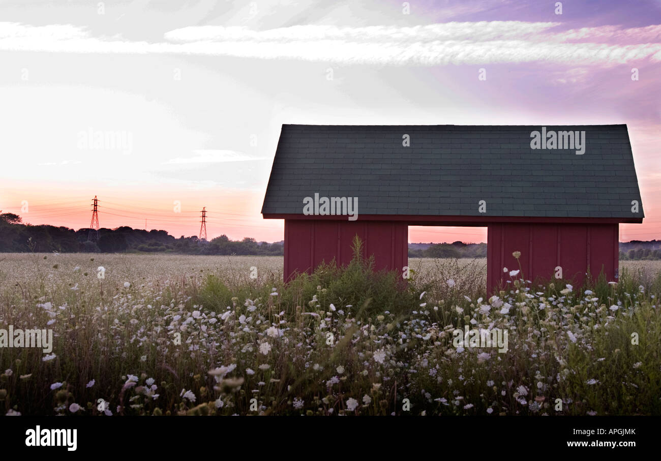 Old building in a field Stock Photo - Alamy