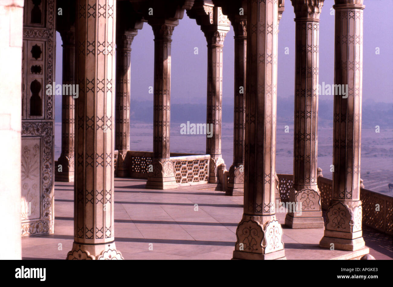 Agra India the Red Fort detail Stock Photo - Alamy