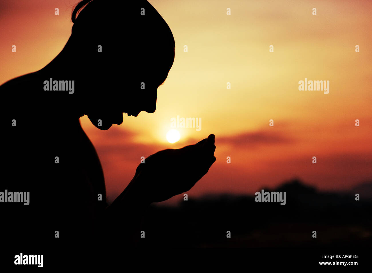 Cupped Hands Silhouette