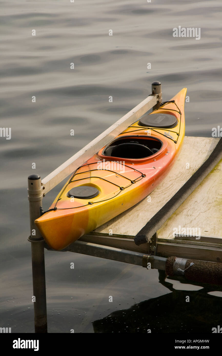 Kayak on pier Stock Photo - Alamy