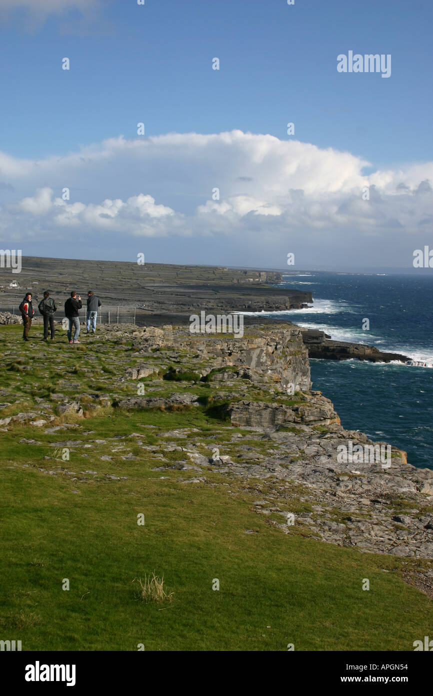 Cliffs at Dun Aonghus fort, Inis Mor the Aran Islands, Connemara ...