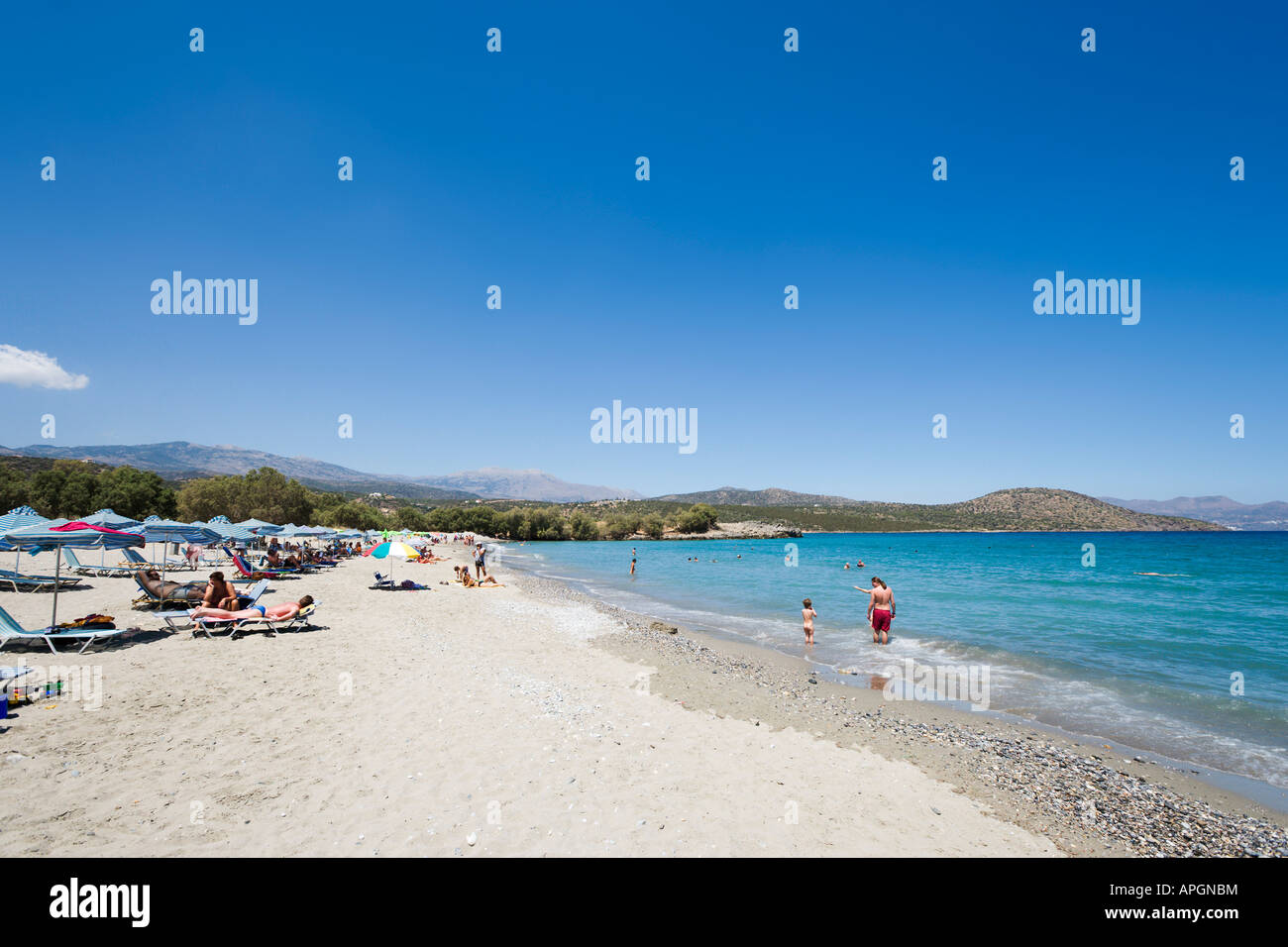 Beach, Istron, Gulf of Mirabello, Lasithi, North East Coast, Crete ...
