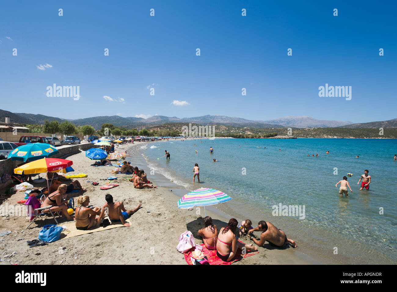 Beach, Istron, Gulf of Mirabello, Lasithi, North East Coast, Crete ...